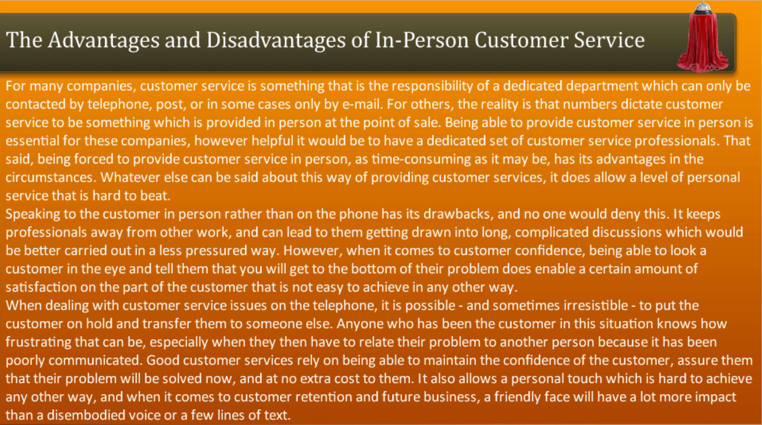 The Advantages and Disadvantages of In-Person Customer Service ...